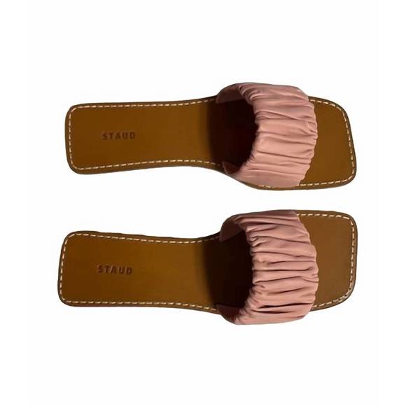 STAUD | Shoes | New Staud Nina Ruched Sandal In Dark Blushtan | Poshmark